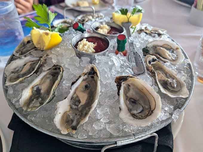 Fresh oysters on ice remind you that sometimes the best things in life are simple, briny, and perfect.