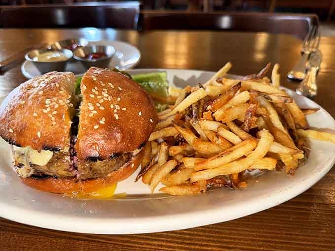 A burger and fries that would make the French proud&mdash;crispy, golden, and absolutely worth the splurge.