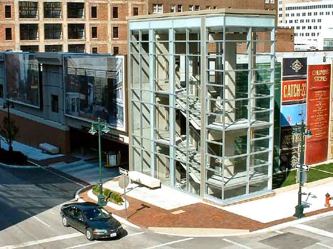 From this angle, you can appreciate how seamlessly function and whimsy merge in downtown Kansas City's design.