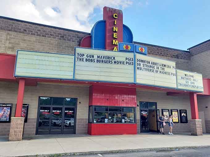 Classic movie marquee magic alive and well, where popcorn still costs less than your monthly streaming subscriptions combined.