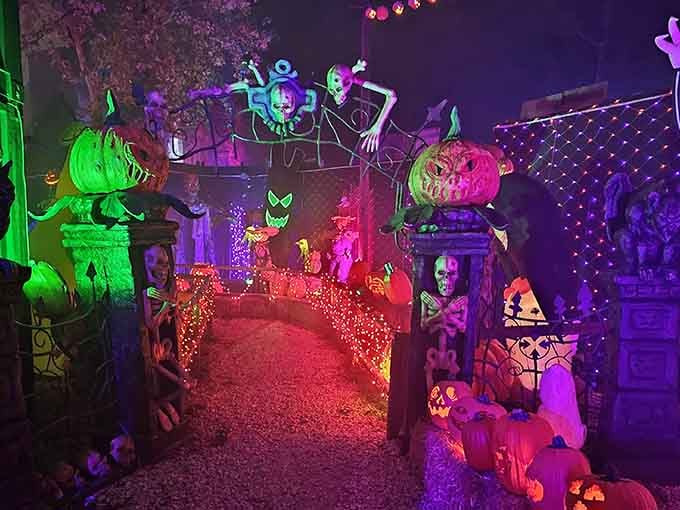 This colorfully-lit pathway looks inviting until you realize it's leading you directly toward things that make grown adults cry.