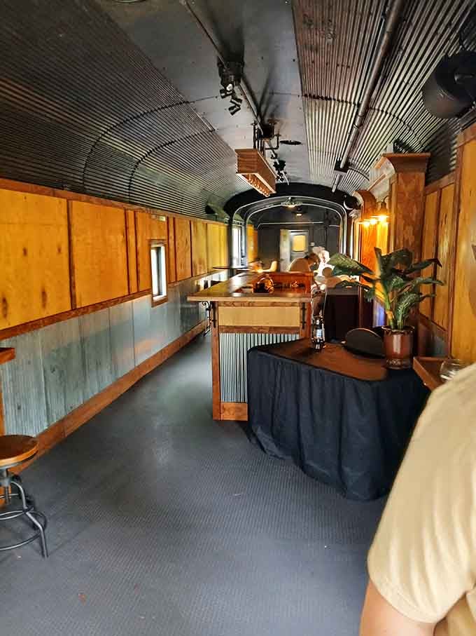 The snack counter offers refreshments because even scenic journeys require proper fuel and hydration breaks.