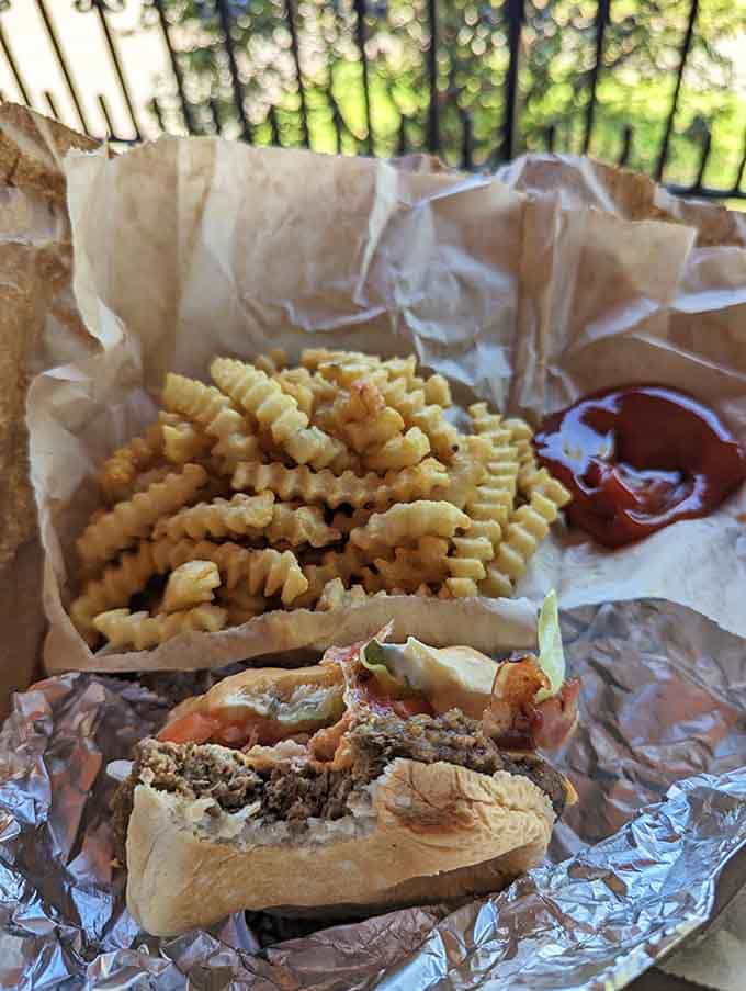 A burger and crinkle fries that understand the assignment: be delicious, be satisfying, don't overthink it.