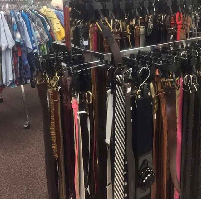 Belts in every style and color, because apparently everyone upgrades their accessories at once.