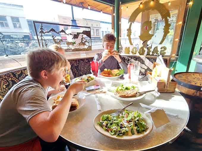 Window seating with a view of downtown Glenwood Springs means you can watch modern life pass by while dining in a space that honors the past beautifully.