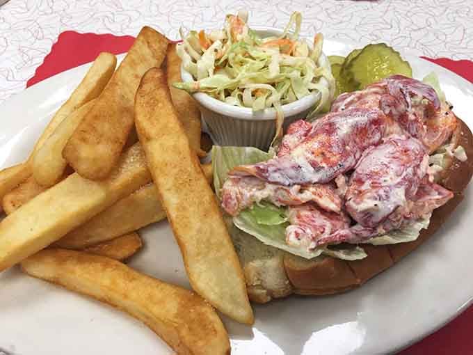 A lobster roll this loaded makes you wonder if they left any lobster in the ocean.