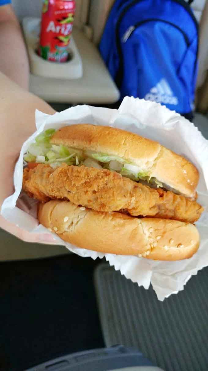 Chicken fried steak on a bun with all the fixings, because sometimes sandwiches need to be epic.