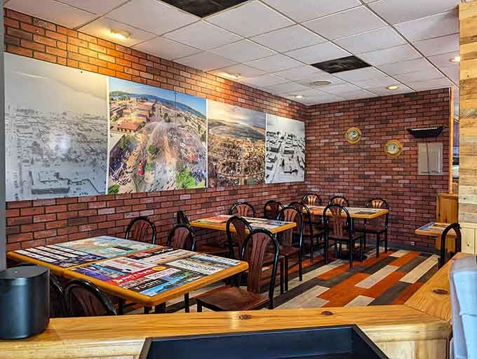 Those Pictured Rocks photos on the brick walls remind you exactly where you are: somewhere spectacularly beautiful eating something spectacularly delicious.