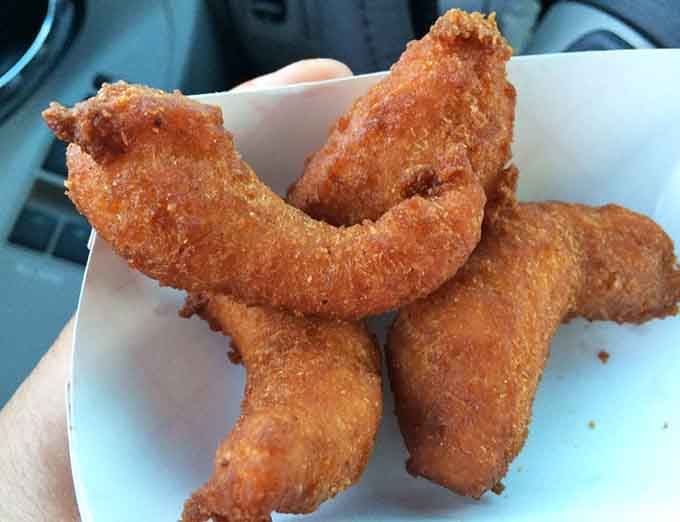 Fried hushpuppies so perfect they deserve their own fan club and possibly a commemorative postage stamp.