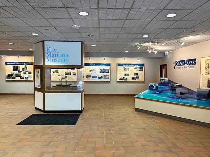 The museum's welcoming lobby sets the stage for your journey into Great Lakes naval heritage and seafaring adventures.