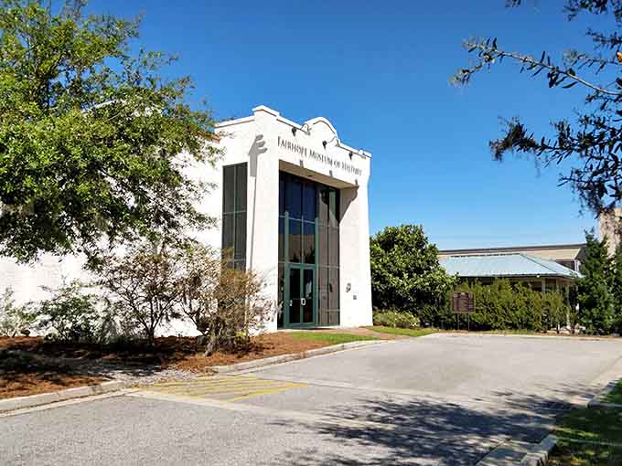 The Fairhope Museum of History preserves the town's unique single-tax colony story in this distinctive white building.
