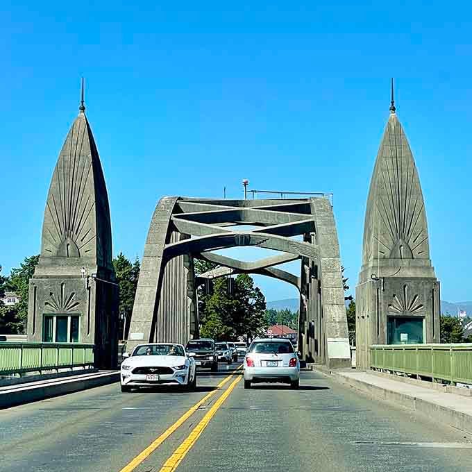 Driving through this bridge feels like entering a portal to somewhere your retirement fund actually works.