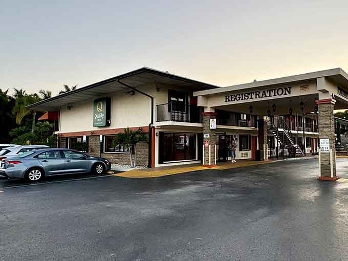 Quality Inn offers comfortable lodging without the pretentious lobby fountains or judgmental concierges wearing too much cologne.