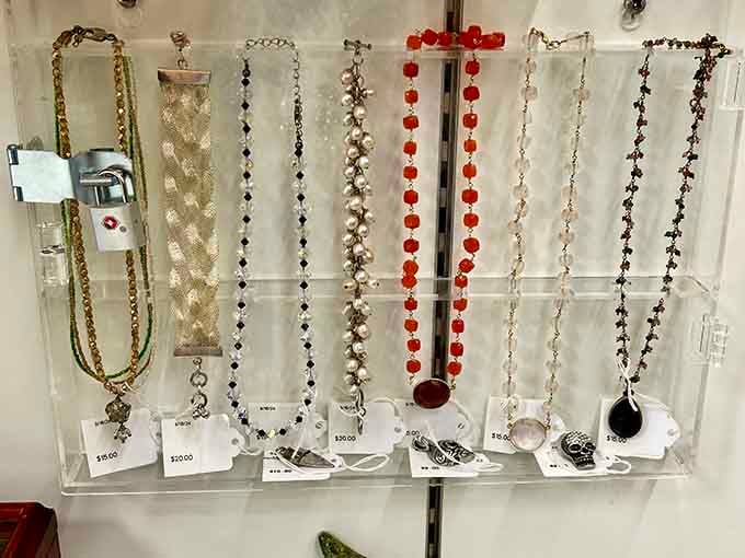 Vintage necklaces offering more character in one strand than an entire modern jewelry store combined.