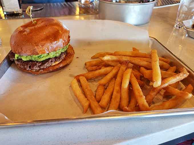 Juicy burger meets crispy fries in a pairing as classic as airports and control towers, only significantly more delicious.