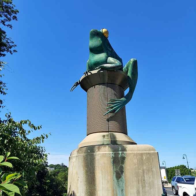 Looking up at eleven feet of frog makes you reconsider your place in the natural order.