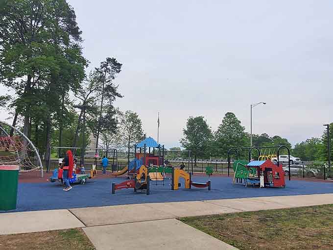 Moragne Park's playground equipment proves that kids still need places to run wild and burn off energy naturally.