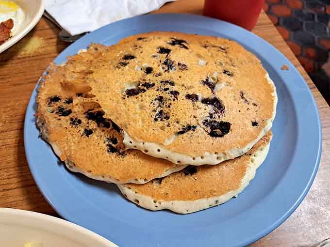 Chocolate chip pancakes that look like they were made by someone who actually likes you and wants you to be happy.
