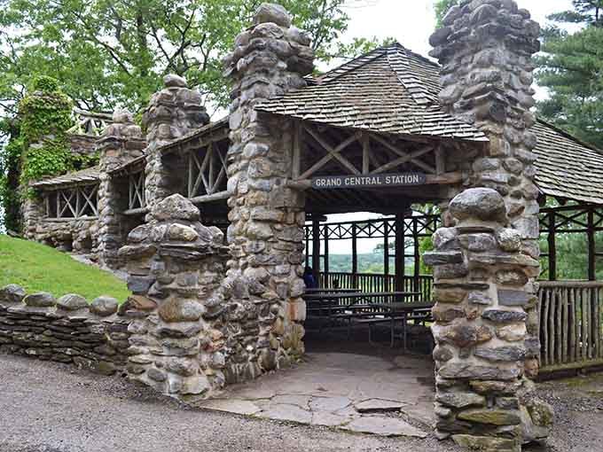 Grand Central Station it says, because Gillette's miniature railroad deserved nothing less than grandiose naming.