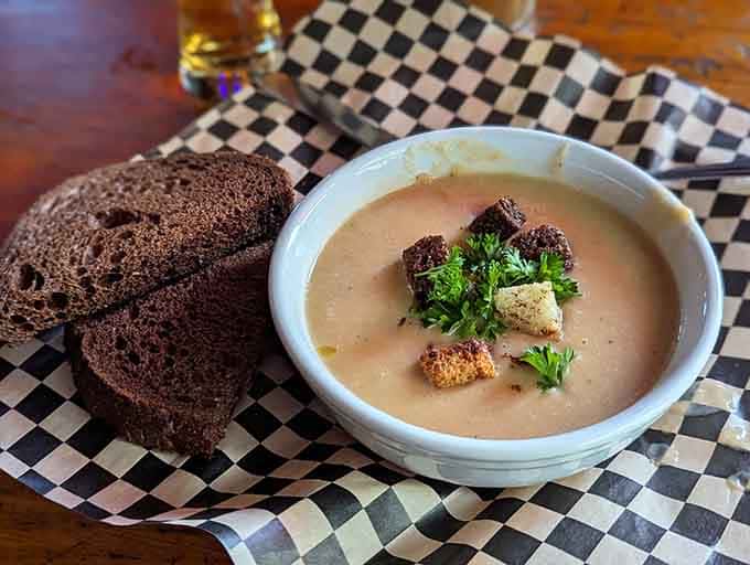 Their soup arrives steaming and soul-warming, perfect for those drizzly Portland afternoons we all know.