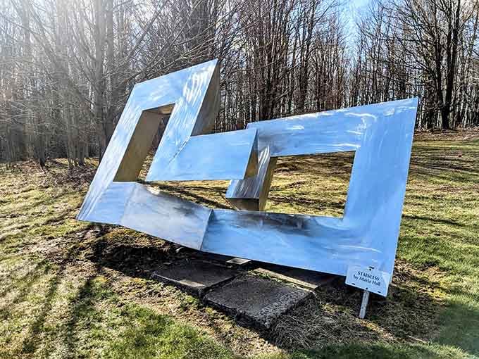 This geometric piece plays tricks with perspective, creating frames within frames that photographers absolutely adore.