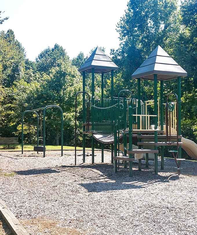The playground keeps younger visitors entertained while you recover from your ride with well-earned rest and relaxation.