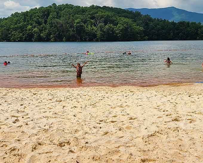 Lake Chatuge's beach brings mountain swimming to a whole new level&mdash;cool water, warm sand, and peaks for days.