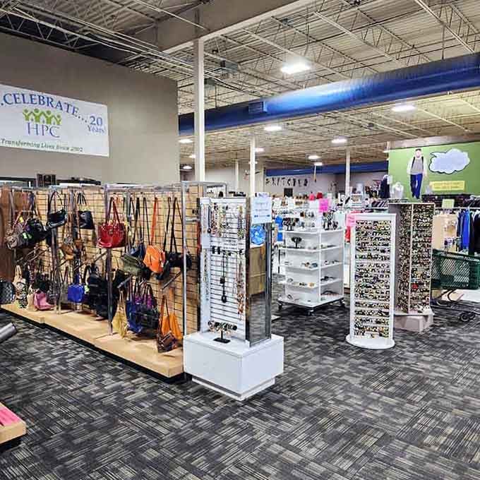 Handbags and jewelry displays rival department stores, minus the guilt trip your credit card usually delivers afterward.