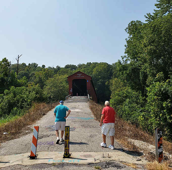 Walking the bridge lets you appreciate details that zoom past when you're driving through at speed.
