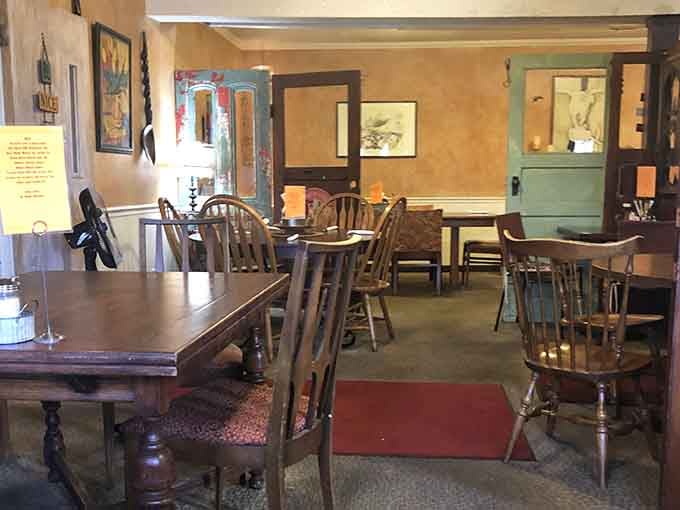 Cozy dining nooks with mismatched tables where every seat feels like the best one in the house.