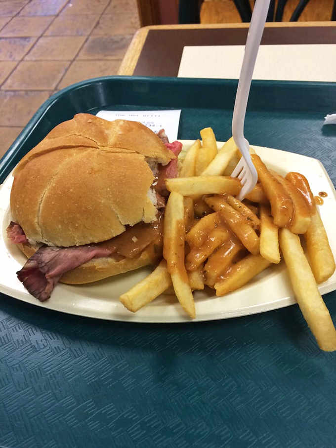 Roast beef piled high on a roll, because Hot Grill decided being great at one thing wasn't quite enough.