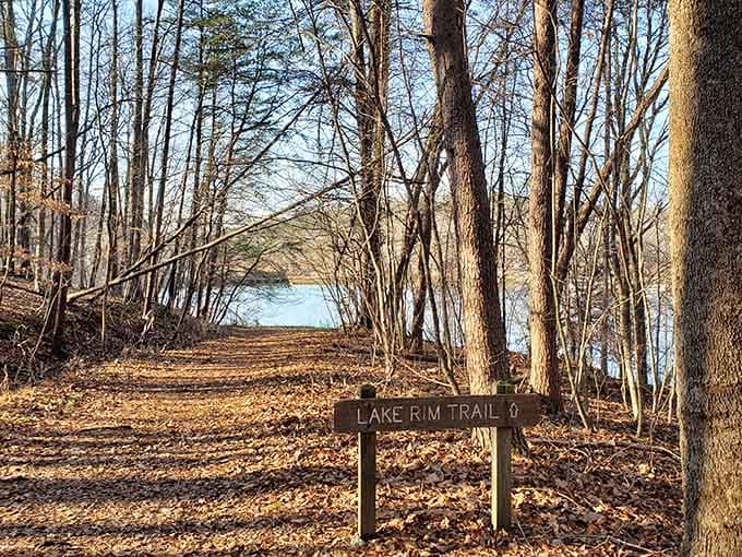 The Lake Rim Trail promises adventure without requiring a personal trainer or motivational speaker beforehand.