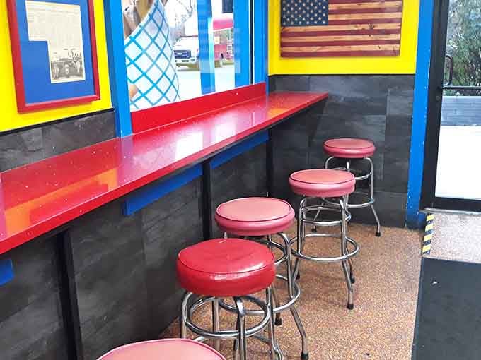 Additional counter space means more room for happy customers enjoying their affordable feast in comfort.