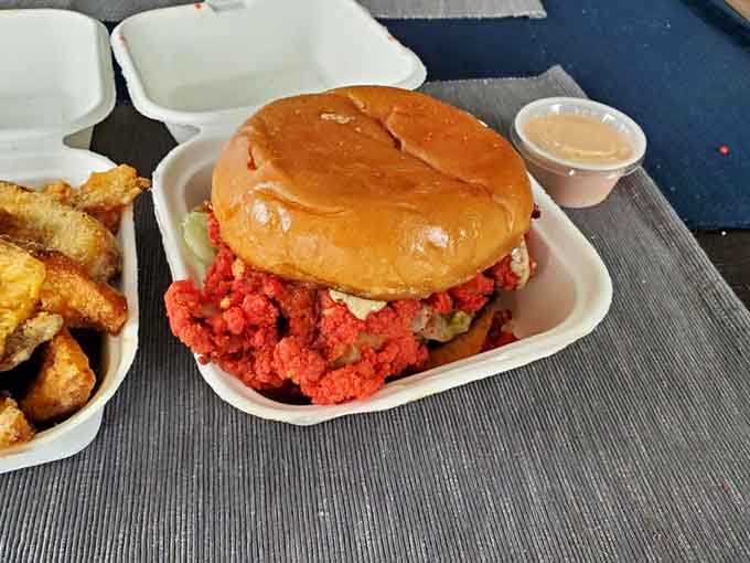 That vibrant red coating means business&mdash;this is fried chicken for people who like their food with a little attitude.