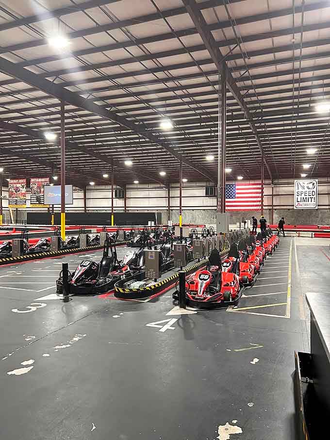 The staging area where champions are made and excuses are left behind, one electric kart at a time.