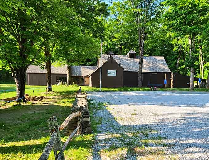 Rustic buildings nestled in the trees offer that perfect blend of history and nature Connecticut does so effortlessly well.