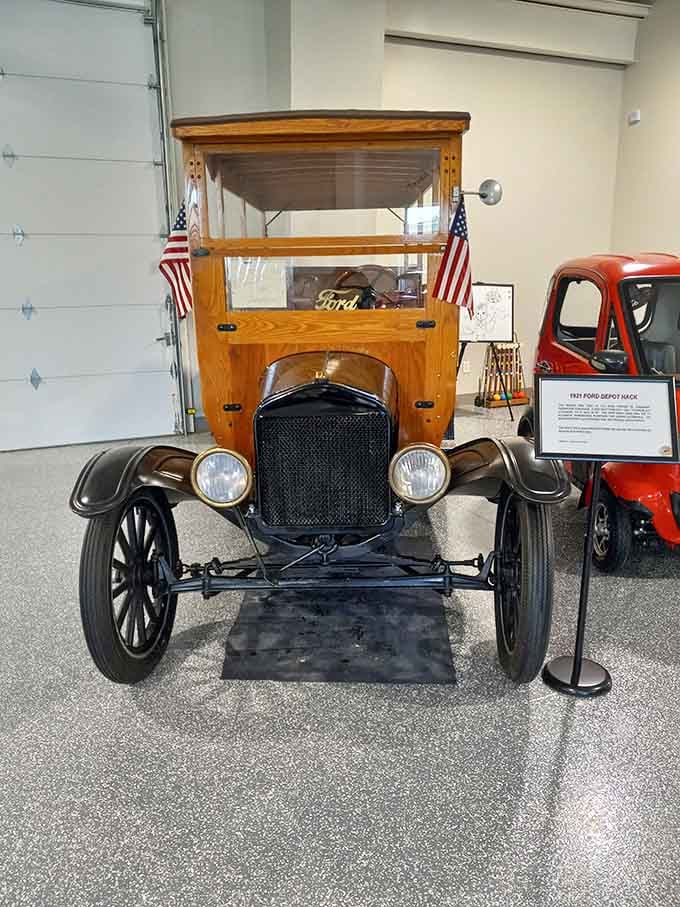 A wooden depot hack that once hauled passengers and cargo with equal parts utility and style.