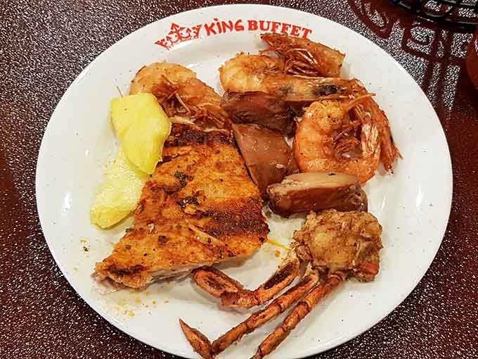 Shrimp, crab, and seasoned fish create a seafood trio that would make any coastal restaurant jealous of this spread.