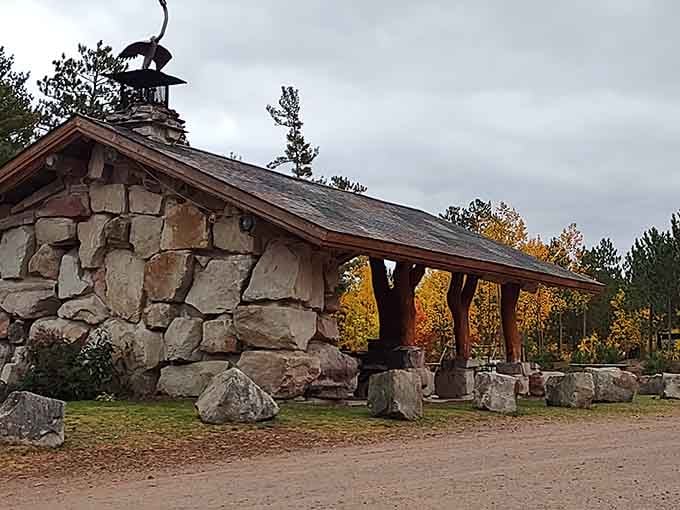 This handcrafted stone pavilion offers shelter and proves that functional spaces can be absolutely stunning works of art.