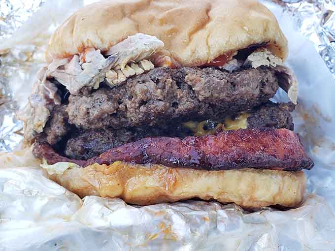 The swamp burger: mysterious name, undeniable appeal, and probably the best decision you'll make all week long.