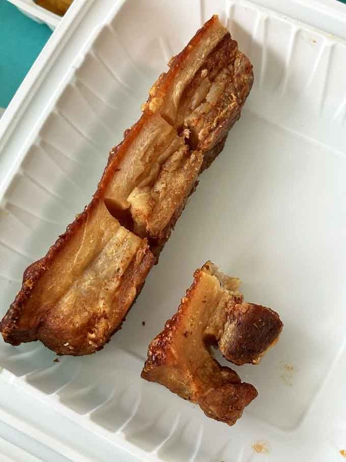 Crispy chicharron that crunches like your favorite childhood snack but tastes infinitely better than memory allows.