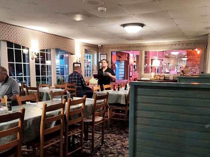 The dining room buzzes with happy conversations, proof that great seafood brings people together across generations.