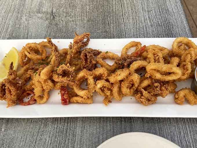 Crispy calamari that's so good you'll forget it's technically just fancy fried squid rings with commitment issues.