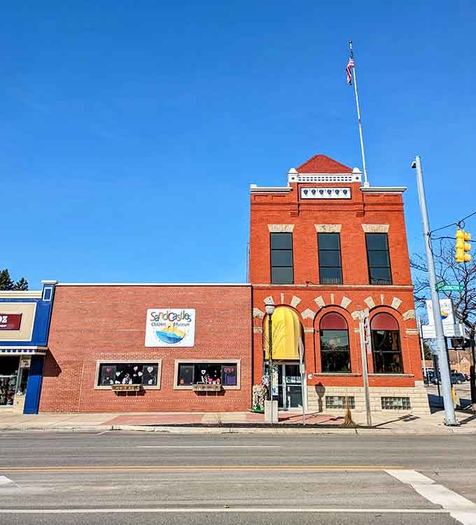 That vintage brick architecture with cheerful arches suggests someone built this place to last through more than fashion trends.