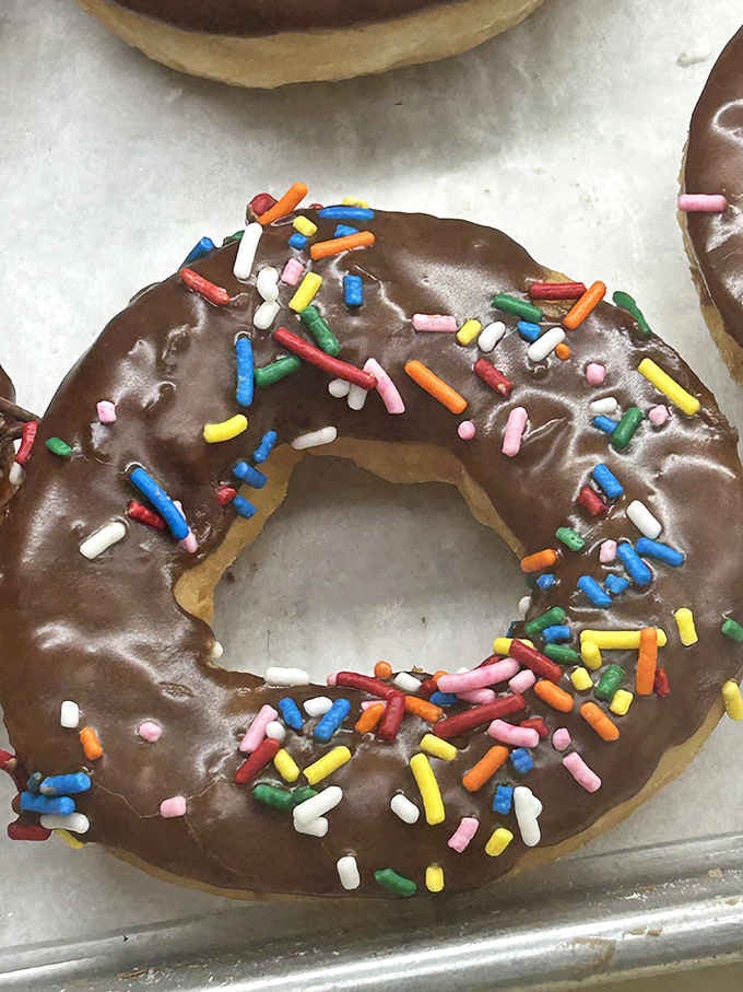 Chocolate frosting with rainbow sprinkles brings out your inner kid, no matter how many decades you've been adulting successfully.
