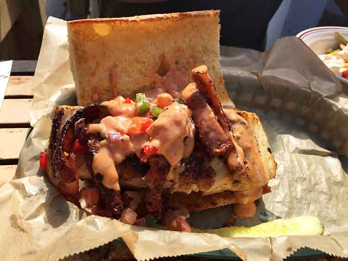 The Big Kahuna sandwich towers with bacon and all the fixings&mdash;architecture you can actually eat and enjoy.