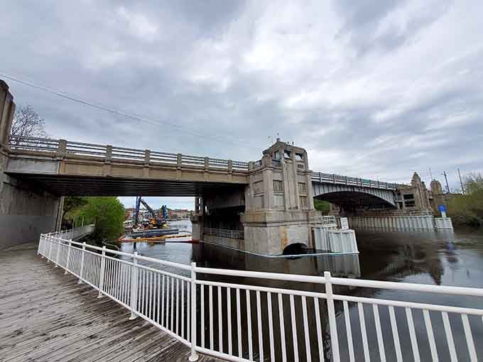 The historic bridge stands as a reminder that good infrastructure can actually be beautiful when someone cares enough.