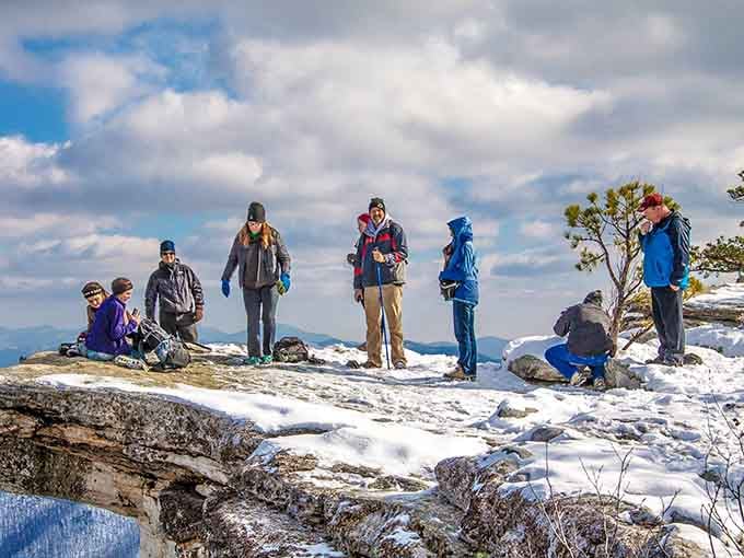 Winter hikers prove that snow can't stop determined souls from reaching this legendary summit and its rewards.