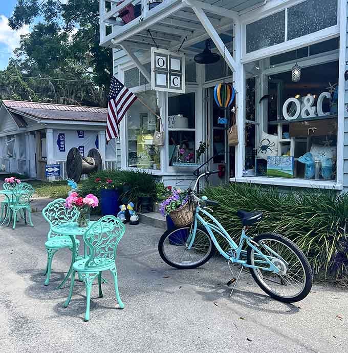 Oscar and Cornelius brings cottage charm to shopping, complete with a bicycle that's probably seen fewer miles than you.
