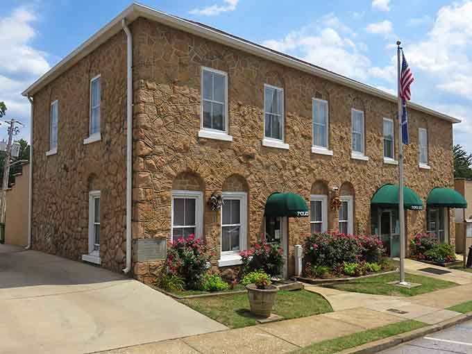 This unique stone building adds unexpected architectural texture to McCormick's collection of historic downtown structures and charm.